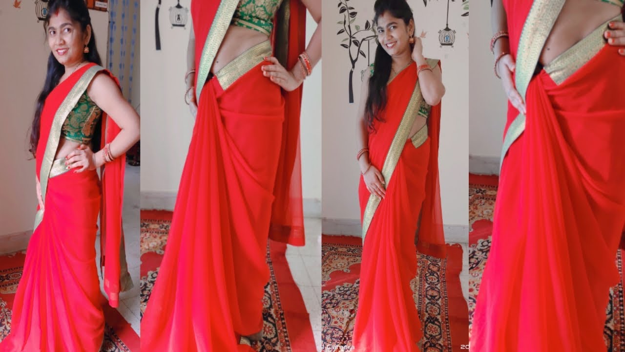 WEIRD TRICKS to get Perfect Plates on Saree😊||How to drap Border Saree ...