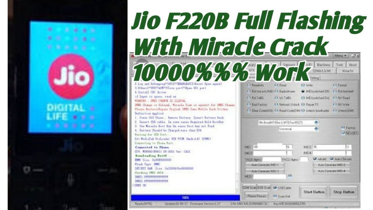 How to Flashing Jio F220B With Miracle Box Crack 100000%%%%%% WORK ...