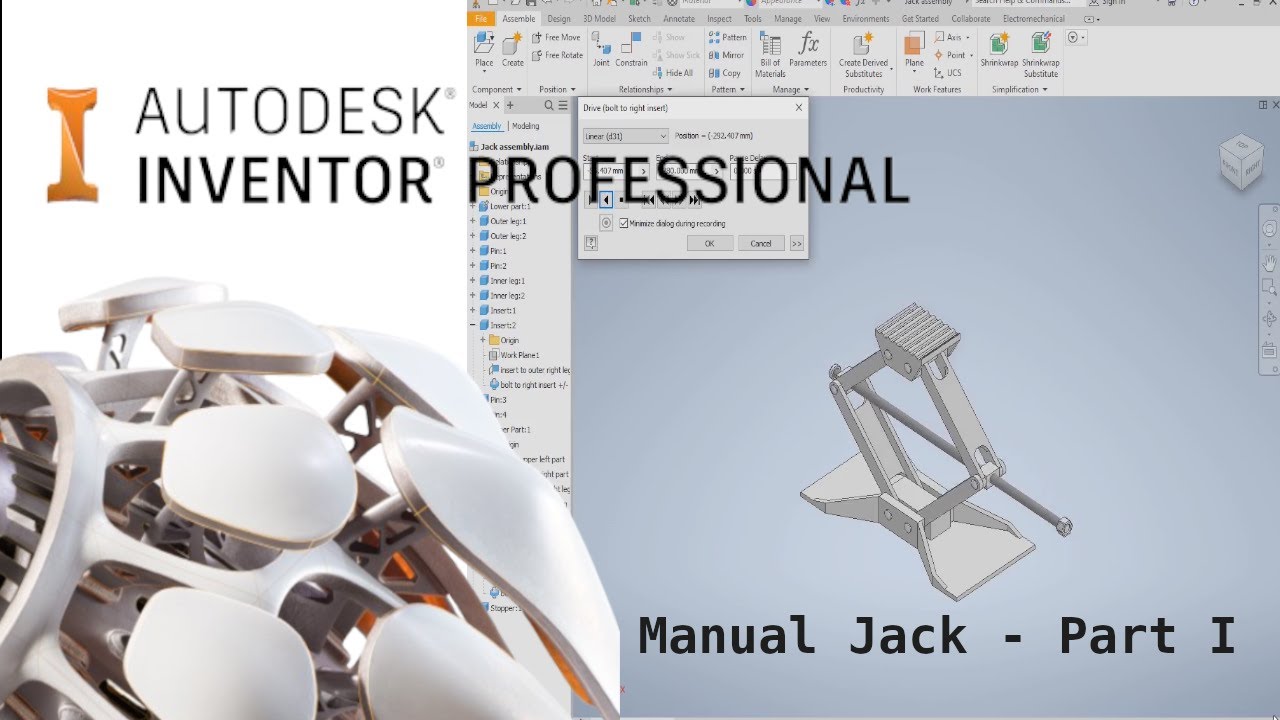 Autodesk Inventor: Jack Assembly Part-1 - YouTube