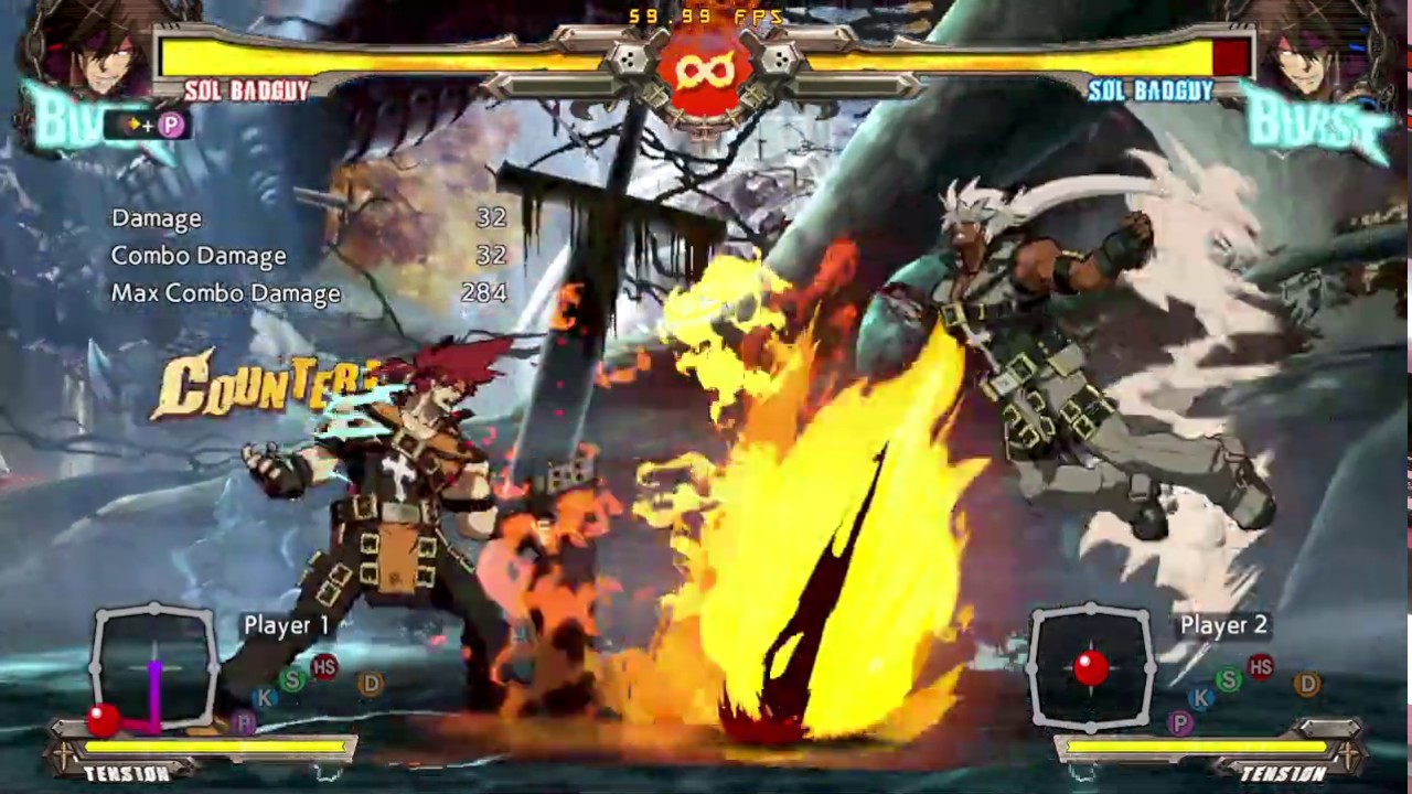 Guilty Gear Xrd REV2 - Sol vs Sol combo - counter hit 6P [GF route ...