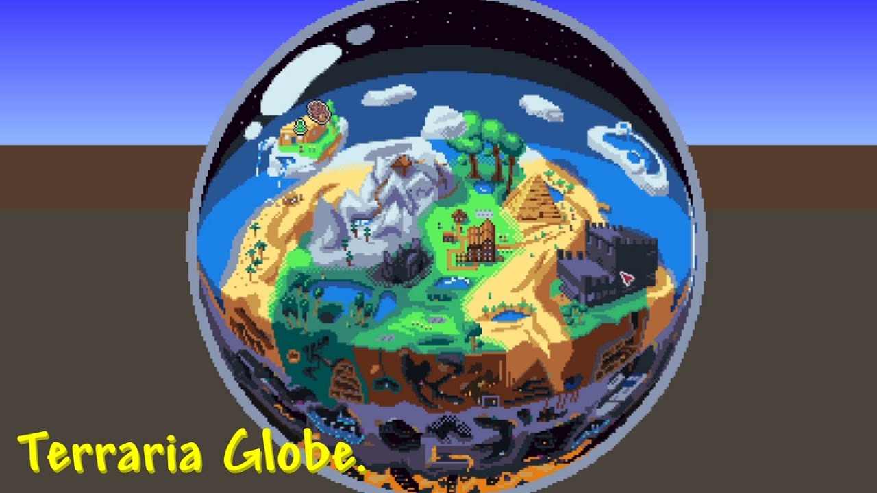 Terraria and the Globe World ─ Surviving in Terraria Globe Pixel Art ...
