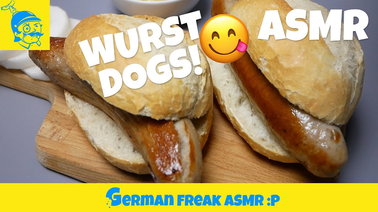 ASMR eating no talking: hot dogs German style "Wurst dog"🌭🇩🇪 - YouTube