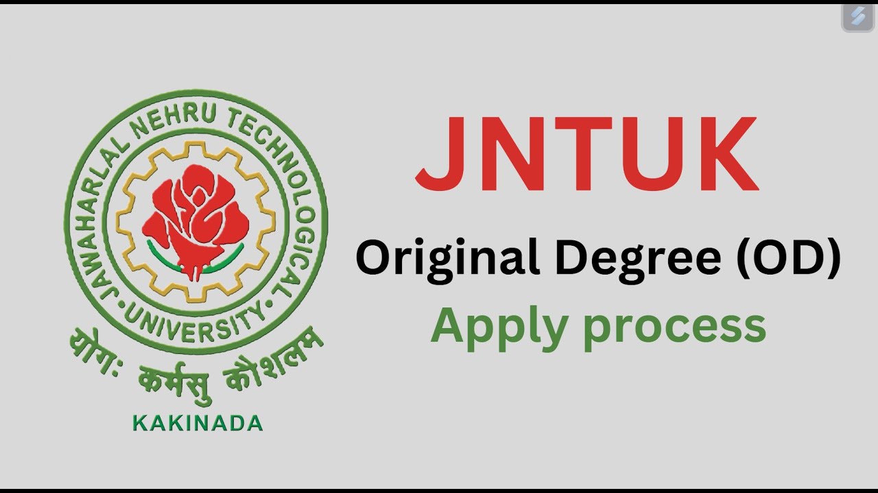 JNTUK Original Degree(OD) Apply process #jntuk #college #btech - YouTube