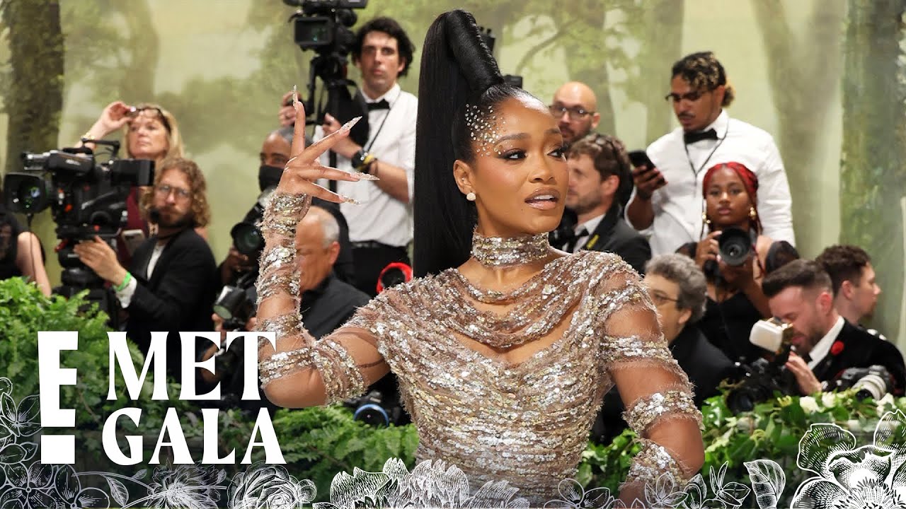 Keke Palmer Shimmers With SKY-HIGH Ponytail and Silver Gown | 2024 Met ...