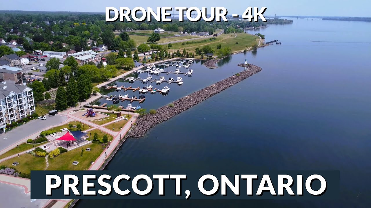 🚢 Exploring Prescott: A Riverside 4K Drone Adventure in Ontario 🏞️ ...