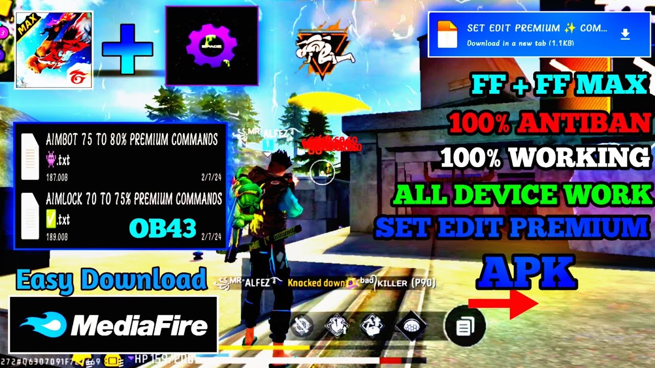 😧SET EDIT PREMIUM APK 😲 || aim lock command || set edit headshot command || Set Edit Commands ...