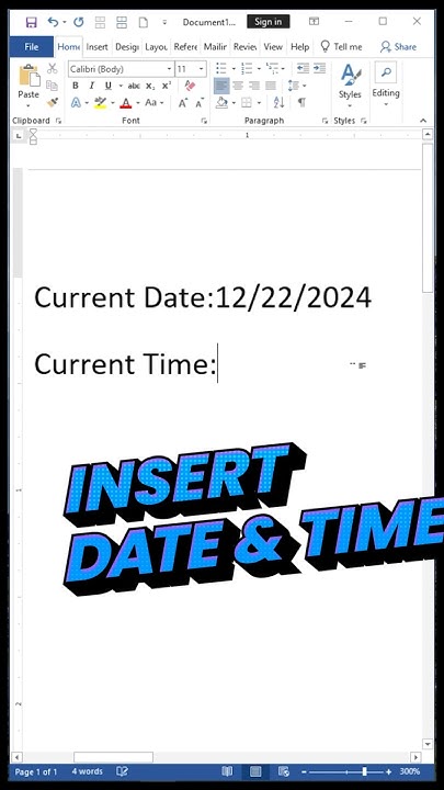How to Insert Date and Time in Ms office - #youtubeshorts #ytshorts # ...