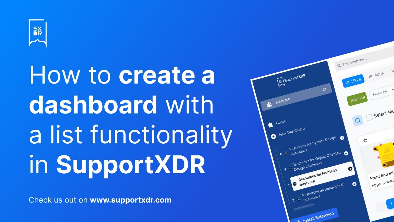 How to create a dashboard with a list functionality in SupportXDR - YouTube