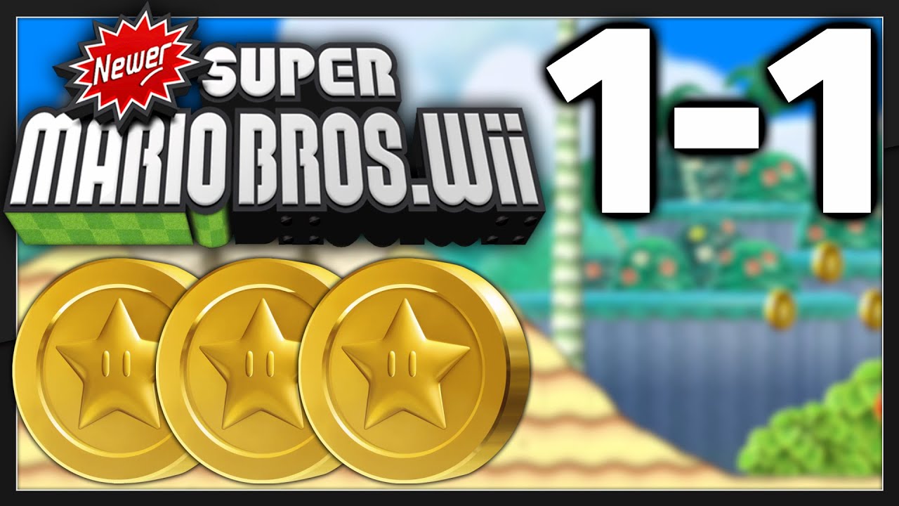 Newer Super Mario Bros. Wii 1-1 ALL STAR COINS - YouTube