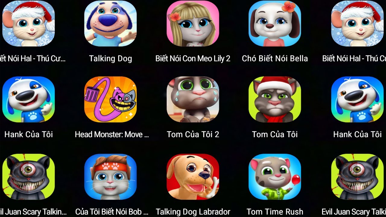 Talking Tom,Talking Dog,Talking Bella,Evil Juan Scay Talking,Talking ...