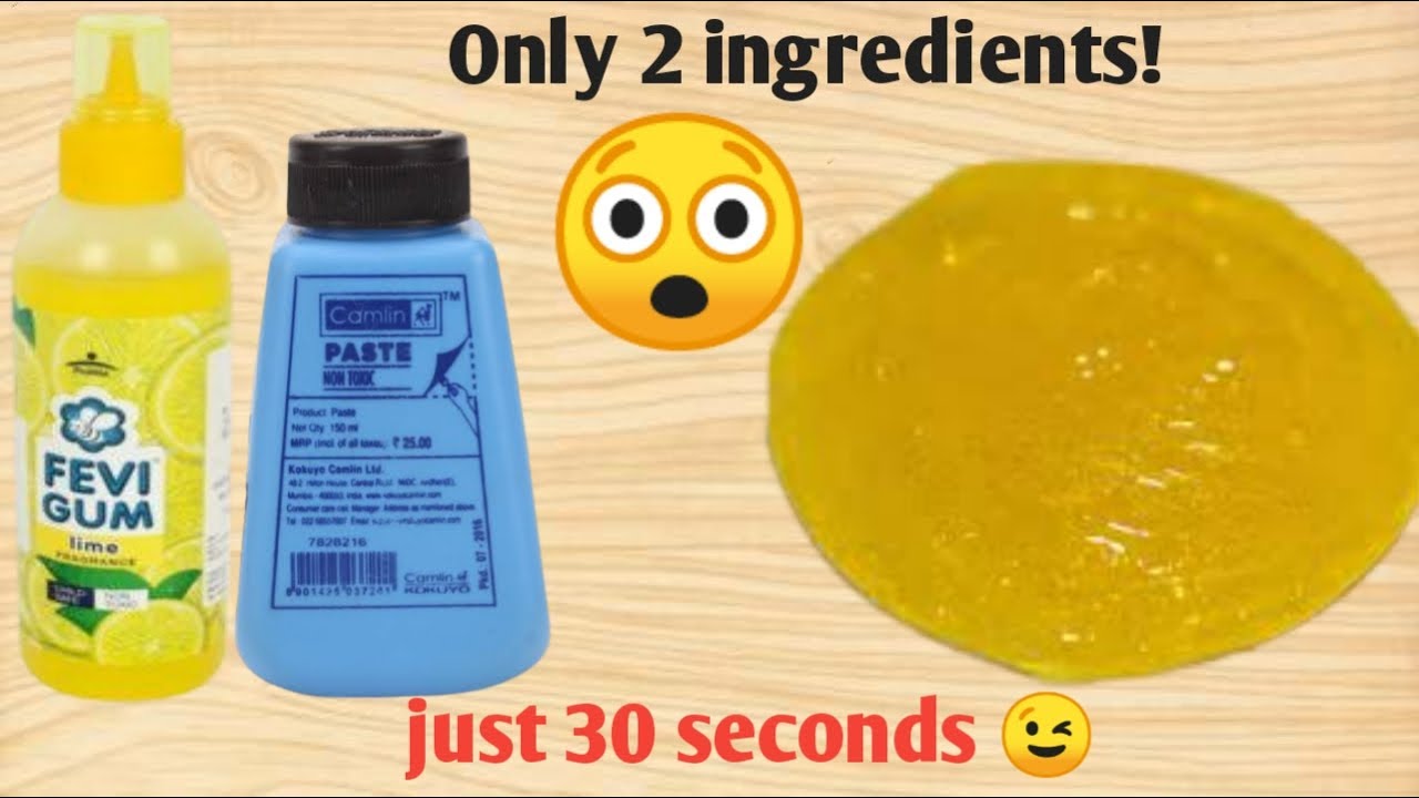 Slime with fevigum& camlin| 2ingredient slime| slime in 30 seconds ...