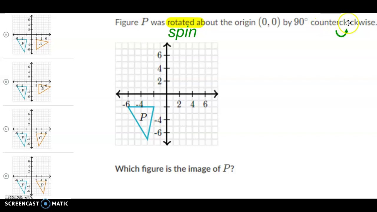 Rotate a Point 8.G.B.3 - YouTube