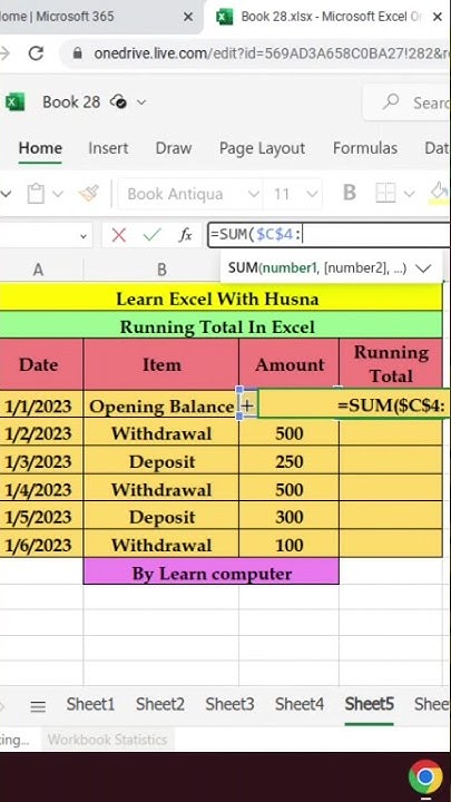 Excel Pro Tip | Calculate Running Total In Excel | Cumulative sum In Excel |in Hindi| # ...