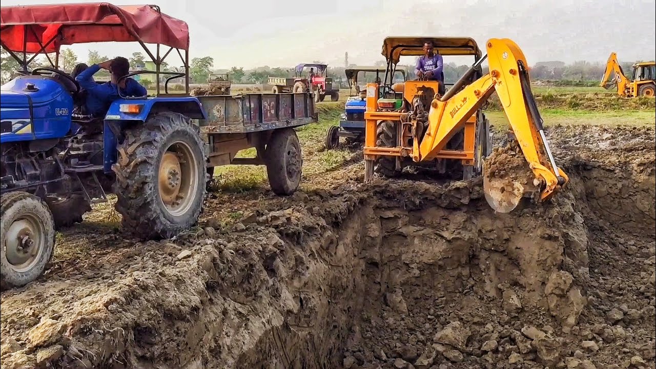 New Bull Backhoe loader excellent work with tractor for Home foundation ...