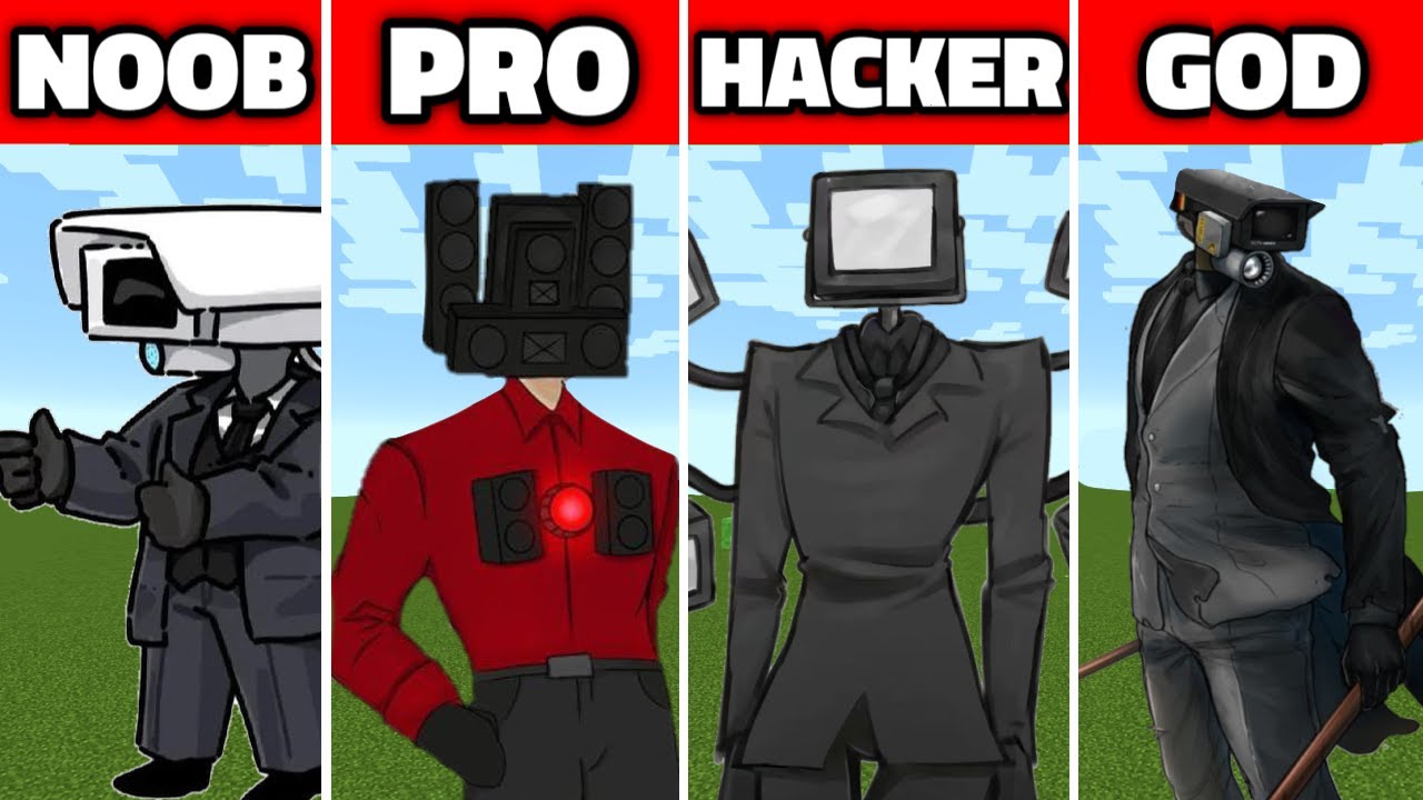 Camera man Titan and Speaker man Titan Pixel art: Noob Pro Hacker God ...