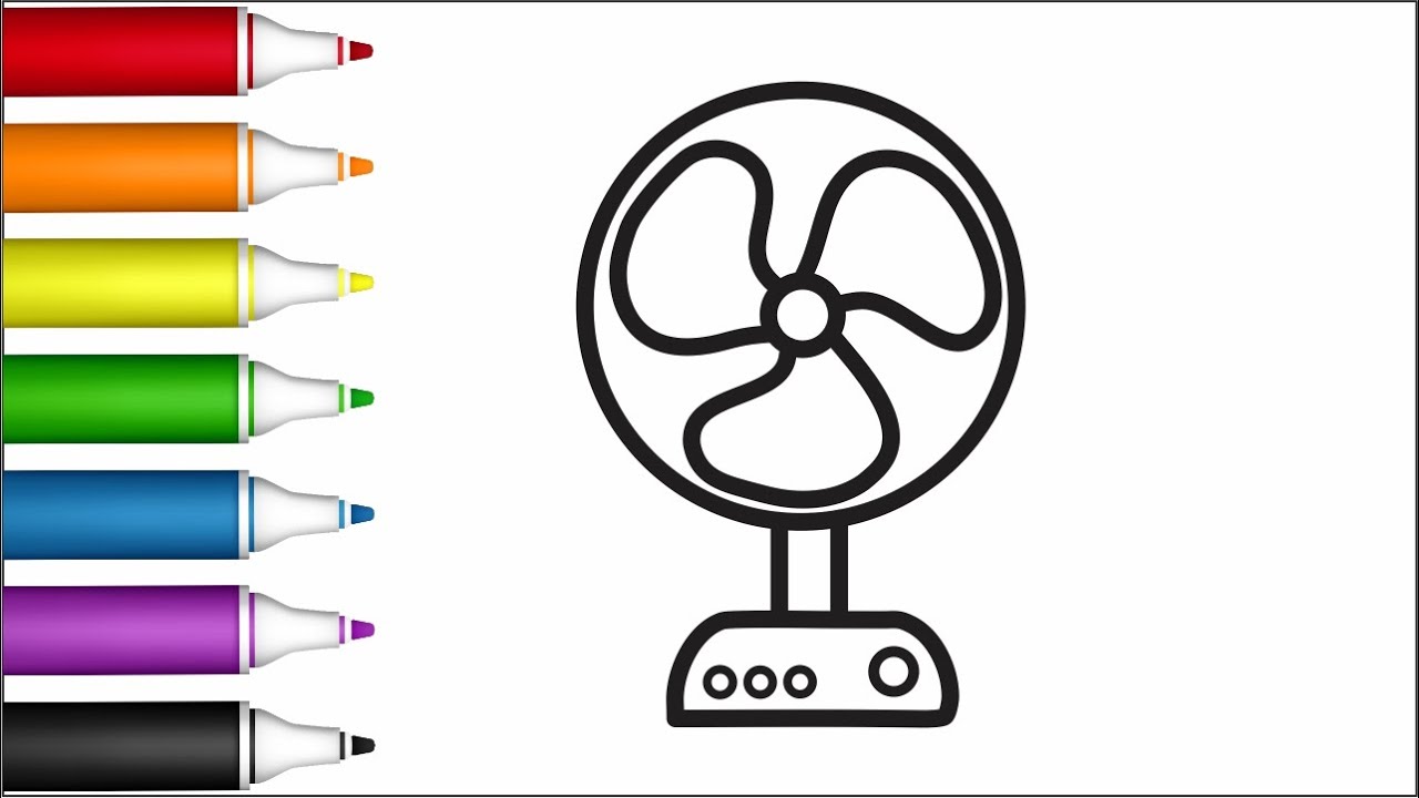 How to Draw a Table Fan Easy Drawing for Kids - YouTube
