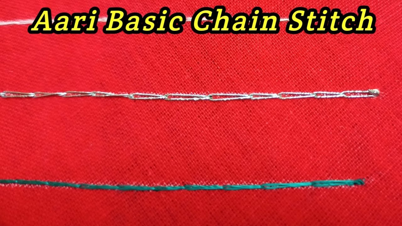 Aari work for beginners | Aari chain stitch|Aari basic chain stitch for ...
