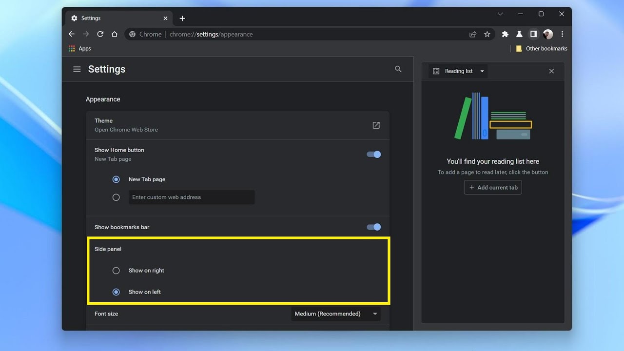 Google starts testing showing Chrome's Side panel on the left of the ...