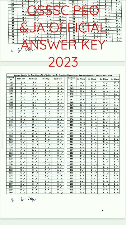 OSSSC PEO AND JA OFFICIAL ANSWER KEY 2023 CHECK OUT YOUR MARK#peo#ja# ...