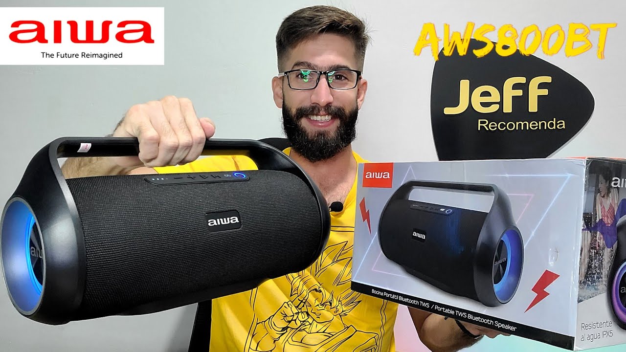 Caixa de som AIWA AWS800BT 50W Rms IPX5: Bons Graves e com LUZES RGB ...