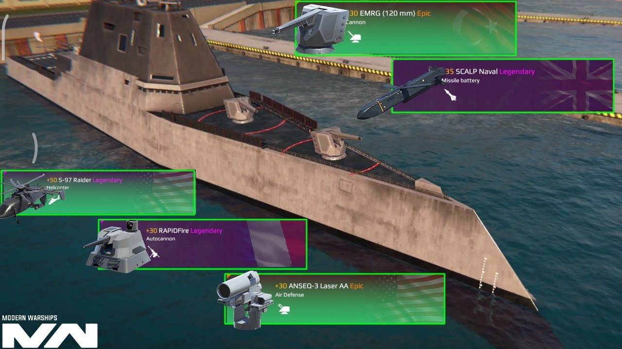 USS Zumwalt (DDG-1000) Powered by EMRG,Anseq-3 Laser AA, S-97 Raider ...