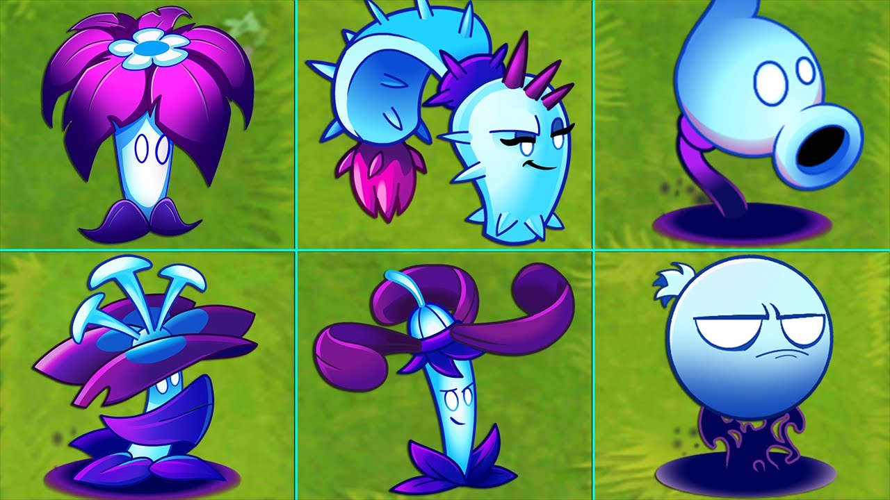 All Shadow Plants Power-Up! in Plants Vs Zombies 2 - YouTube