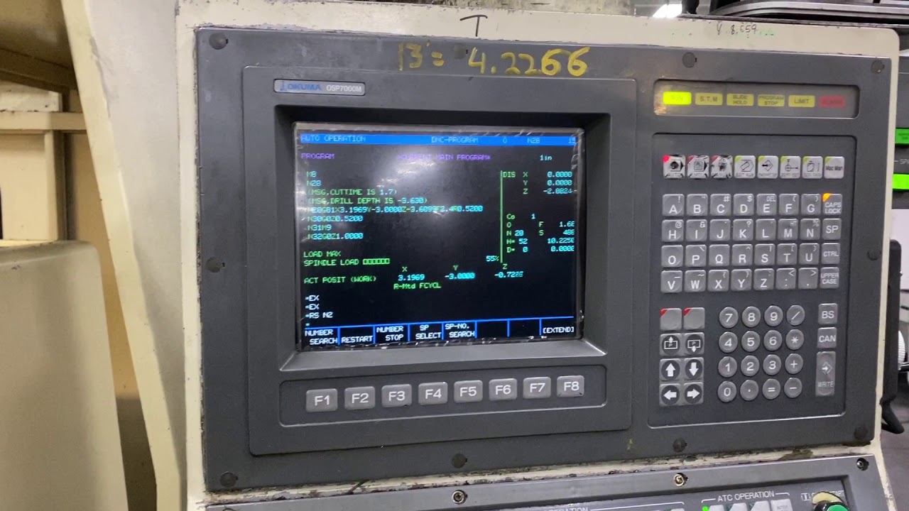 1996 OKUMA MC-60VAE CNC VMC 24" X 60" - YouTube