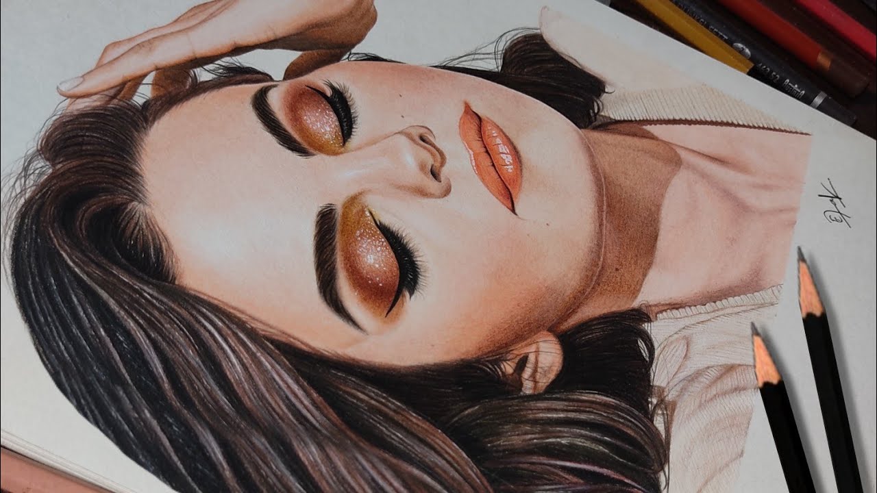 Selena Gomez Drawing |realism drawing| Colourful drawing | Eshaal ilyas ...