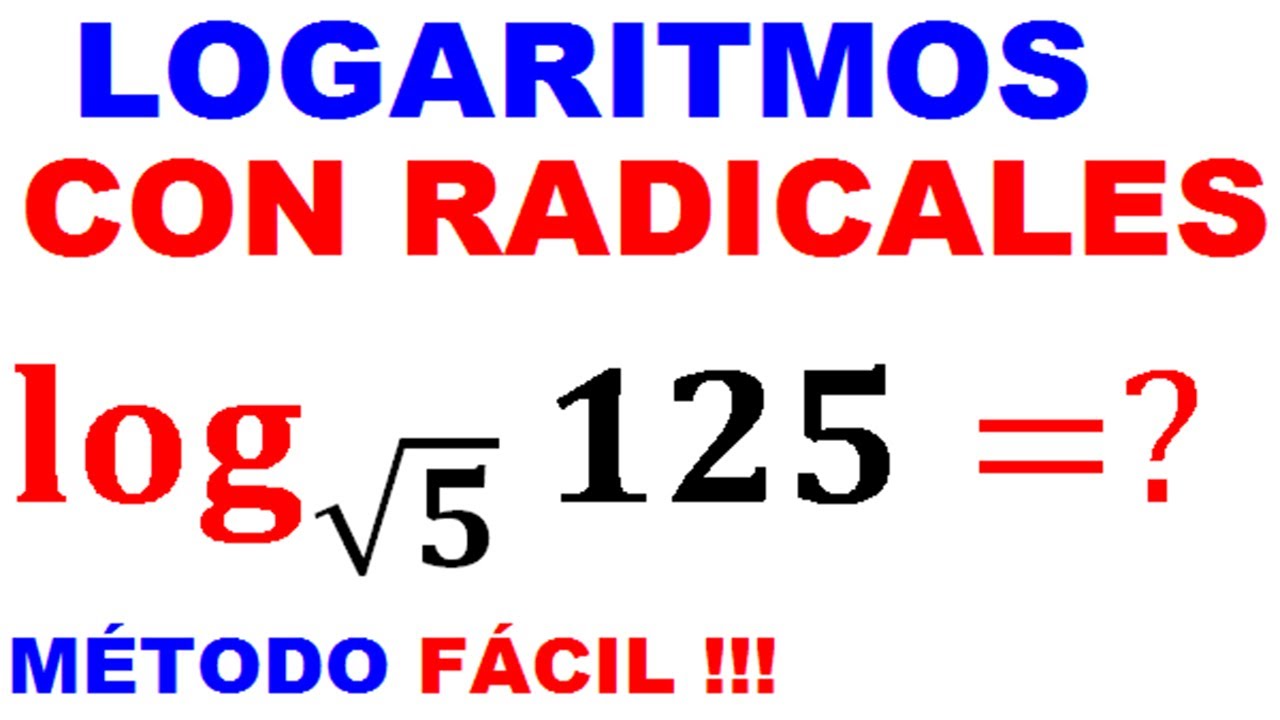Logaritmos con radicales Ejemplo 2 - YouTube