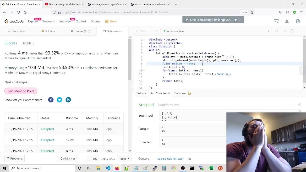 Minimum Moves To Equal Array Elements Ii Leetcode Medium C Youtube