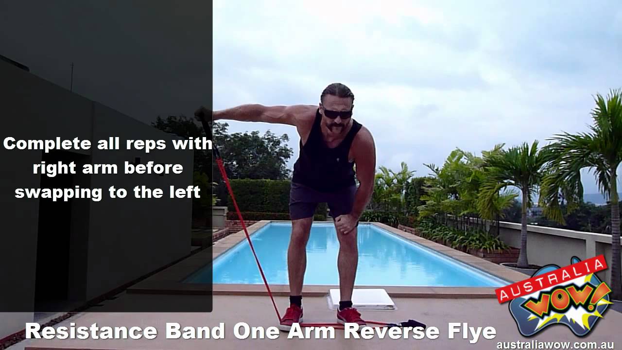 Resistance Band One Arm Reverse Flye - YouTube