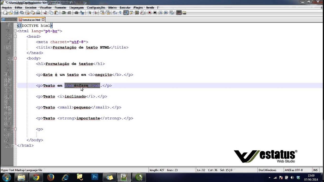 Curso HTML 5 - Aula 5 - Tags de Formatação - YouTube