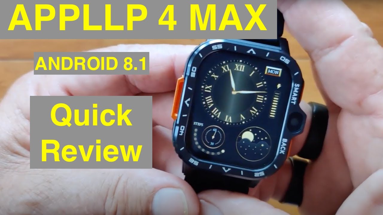 LOKMAT APPLLP 4 MAX Square Android 8.1 Dual Cams 4GB/64GB 4G Smartwatch ...