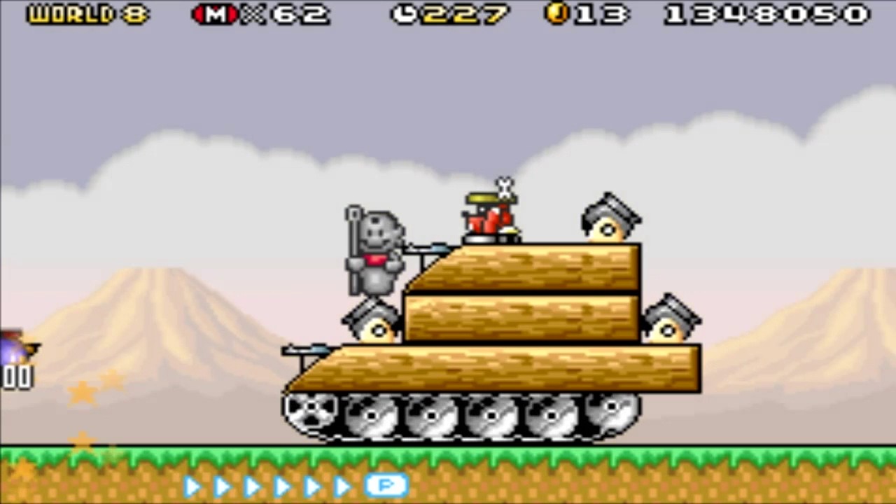 Super Mario Advance 4 - Super Mario Bros 3 (GBA) Level 8-Tank 1 - YouTube