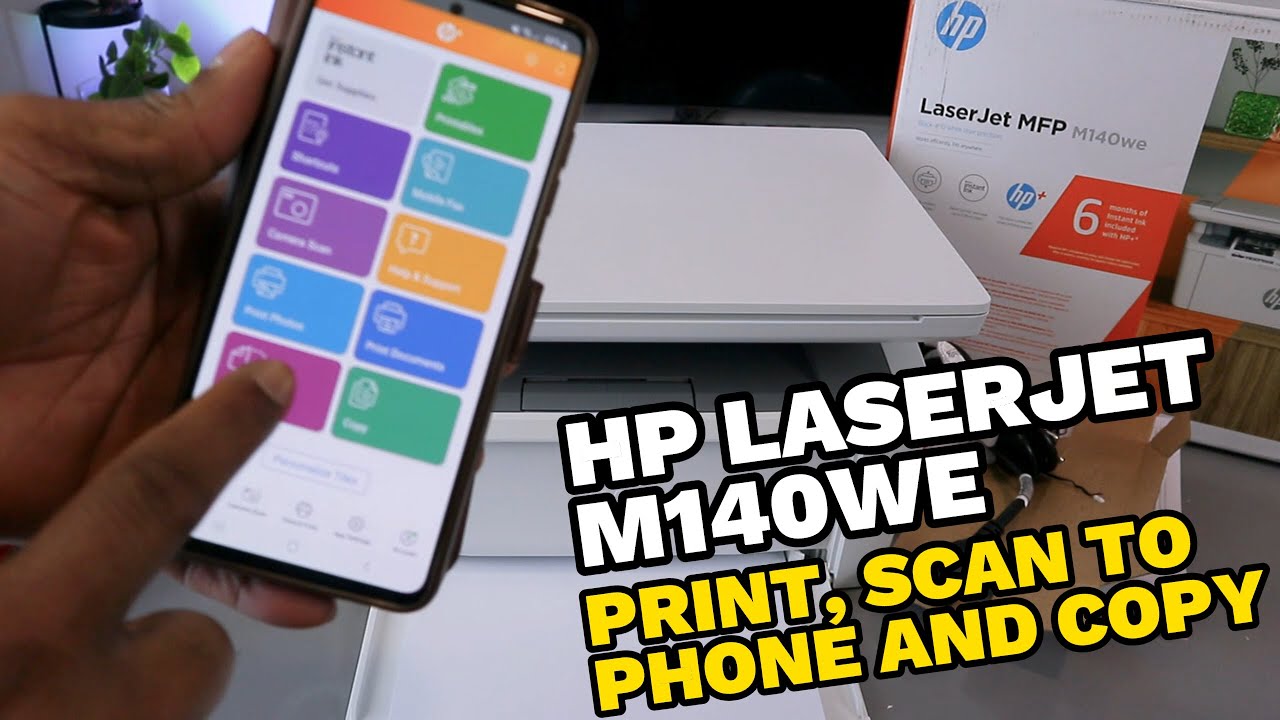 How TO SCAN To Phone, PRINT, and COPY With HP LaserJet M140WE All-In ...