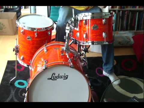 Sound Demo- New Ludwig Element SE Downbeat in "Mod Orange" wrap - YouTube