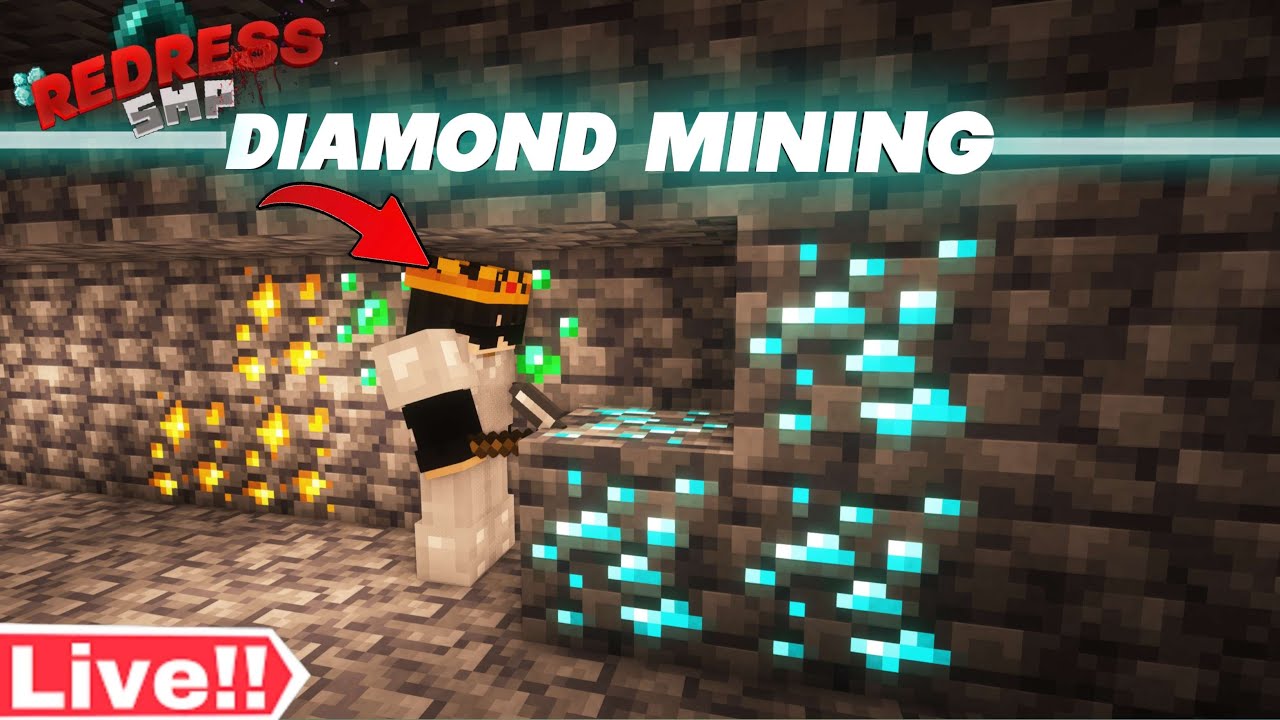 Mining Diamond In Redress Smp (Minecraft Live)#smp - YouTube
