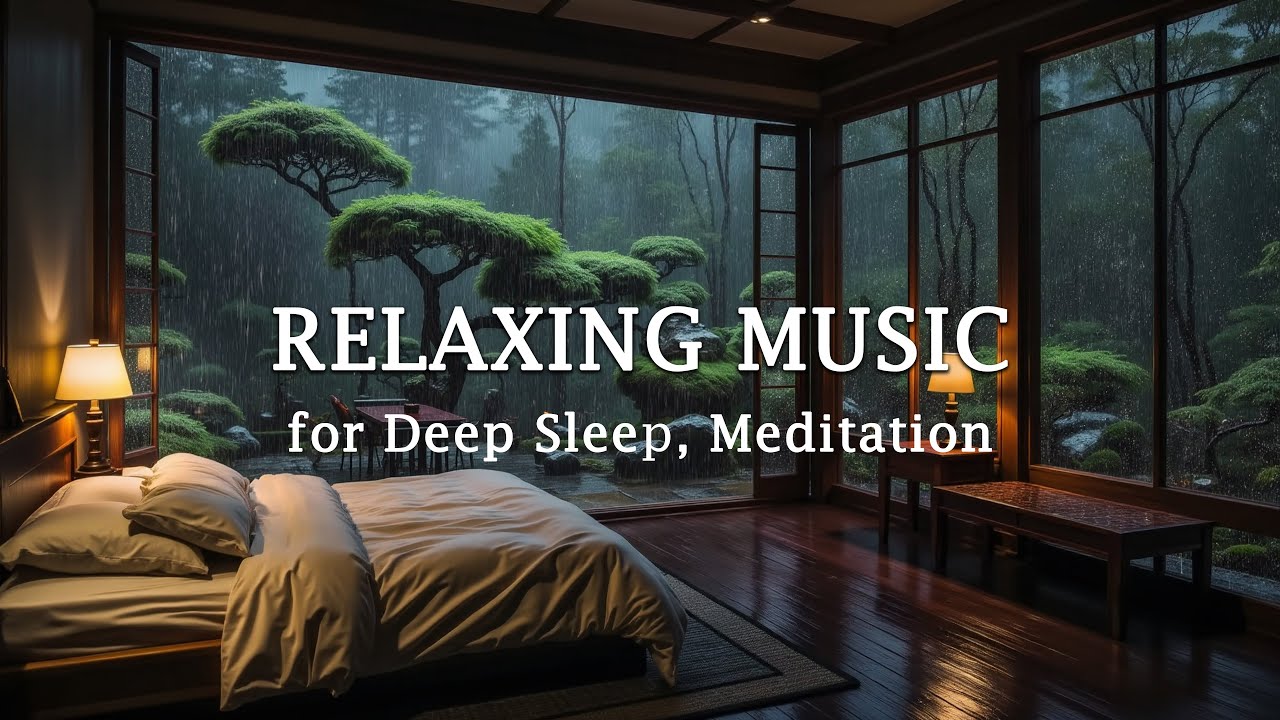 Warm Bedroom with Rain Sounds Falling Outside the Forest - Relaxing ...
