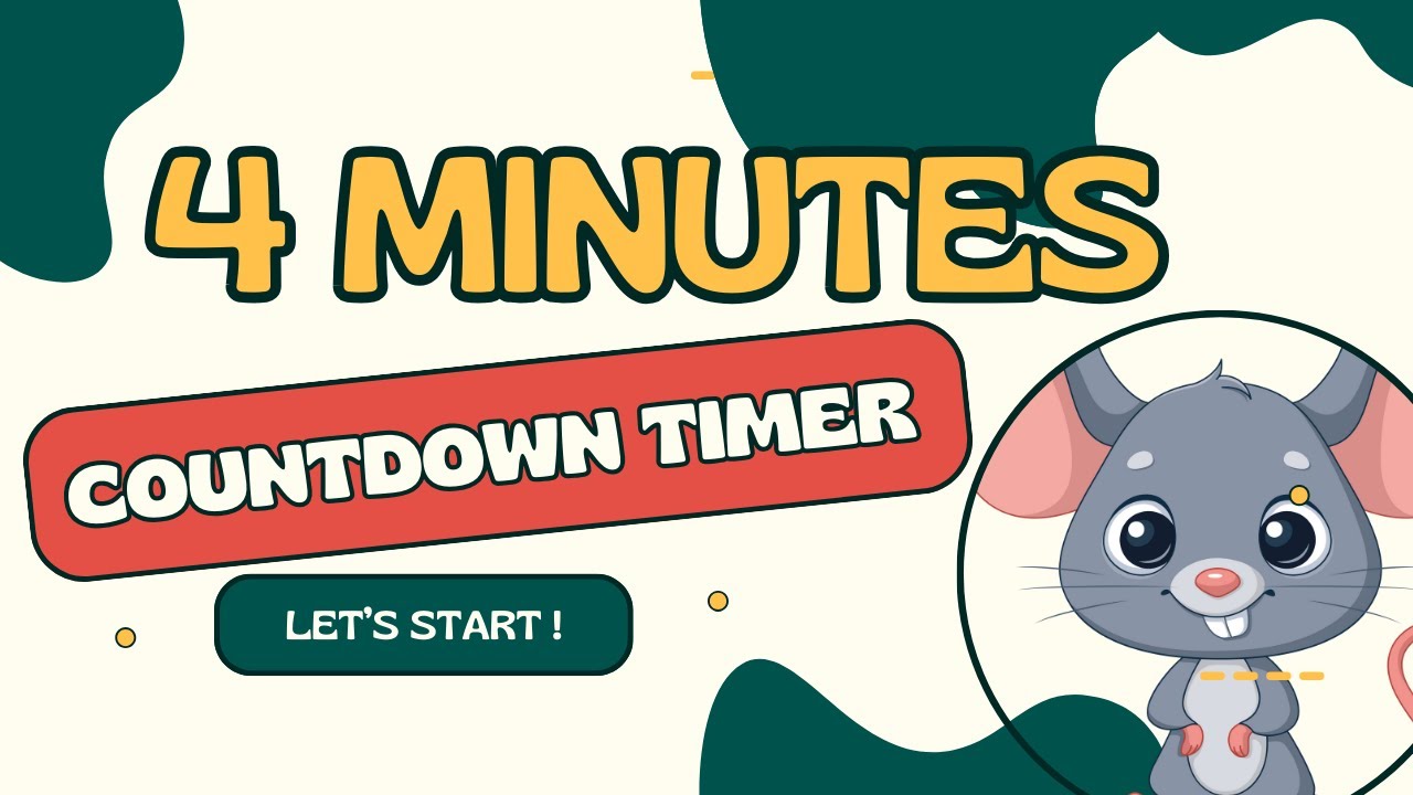 🐭 Mouse countdown timer from 4 minutes to zero in minutes and seconds ...