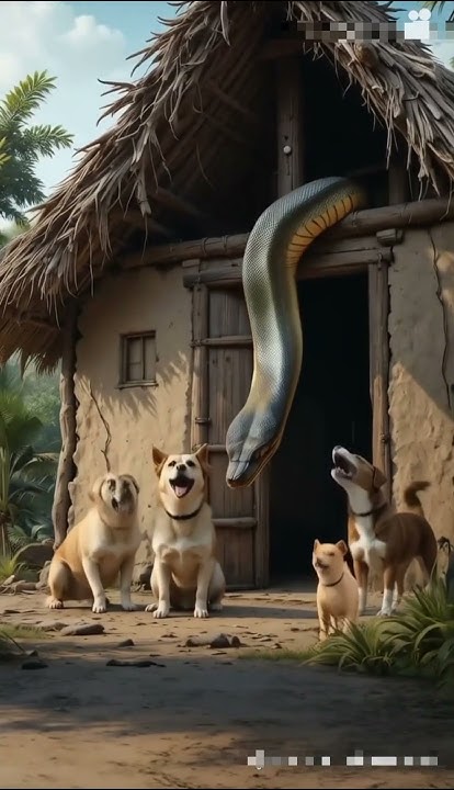 Dogs and Python fight #python #snakevideo #youtubshurt #varalvideo # ...