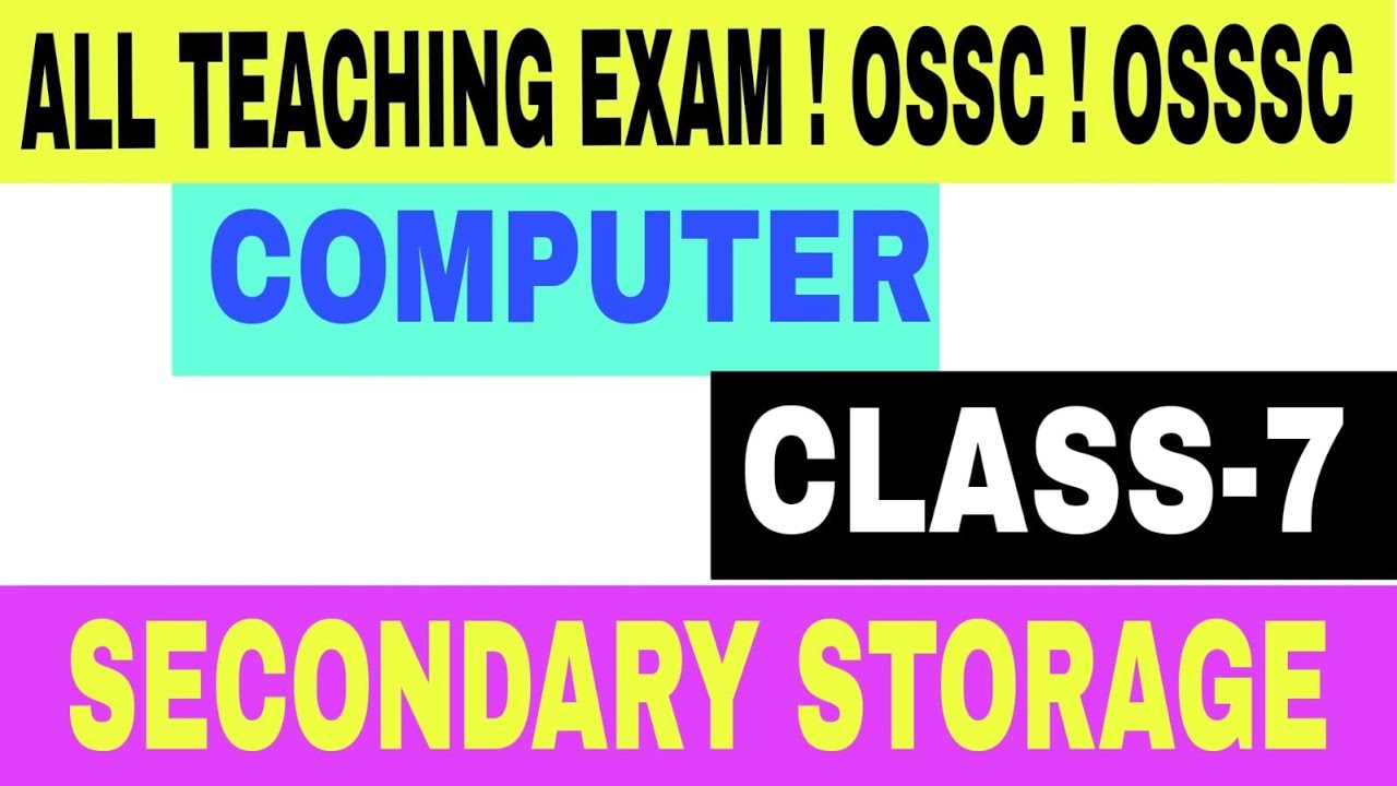 COMPUTER MEMORY ! SECONDARY STORAGE ! CLASS-7 - YouTube