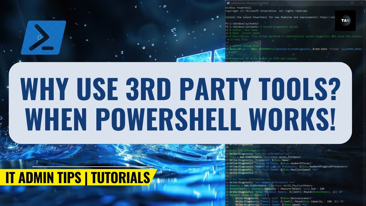 Why Use 3rd Party Tools? When PowerShell Works! - YouTube