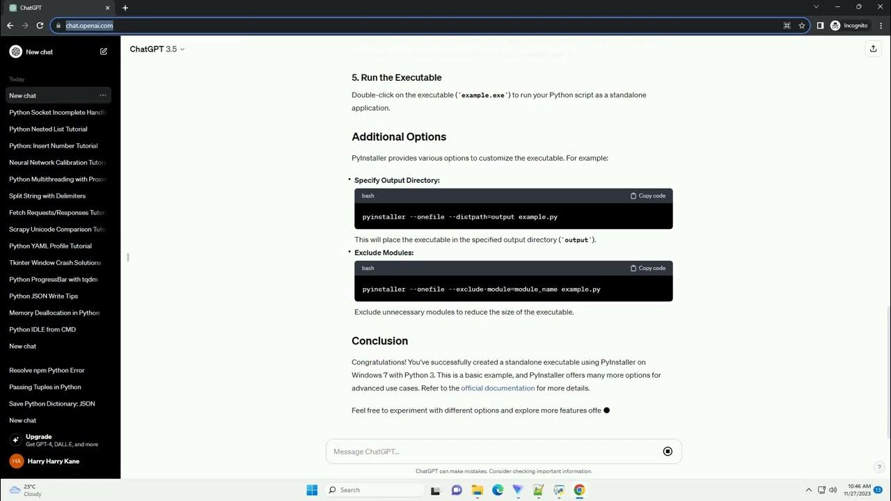PyInstaller on Windows 7 with Python 3 - YouTube