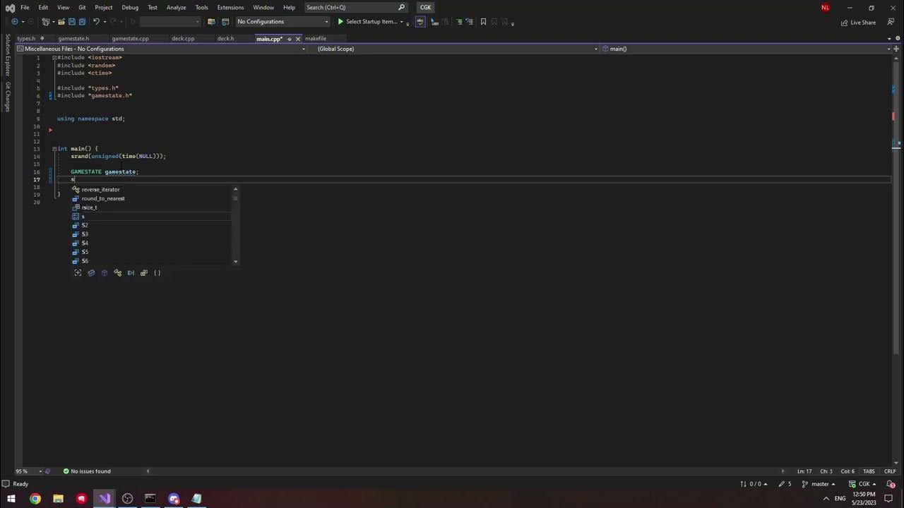 Programming Solitaire in C++ Part 6 - Starting the game - YouTube