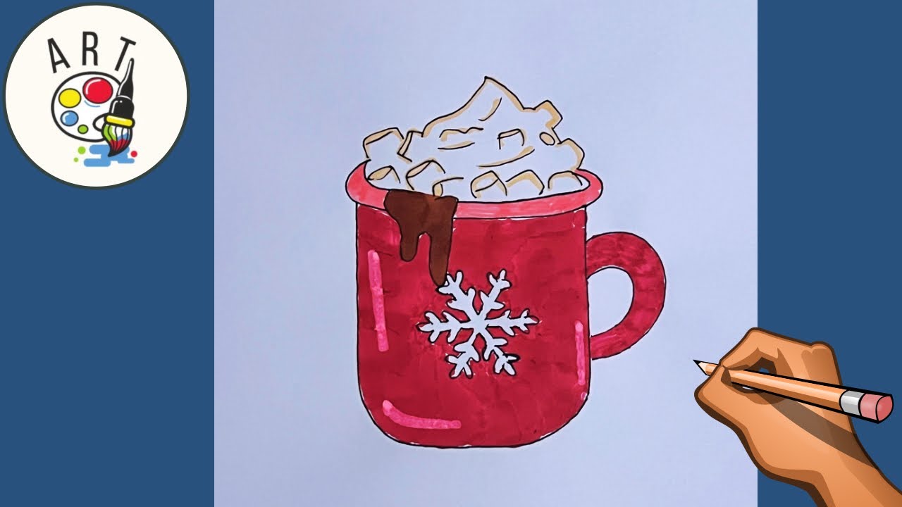 How to draw Hot Chocolate easy step by step | Easy drawing for ...