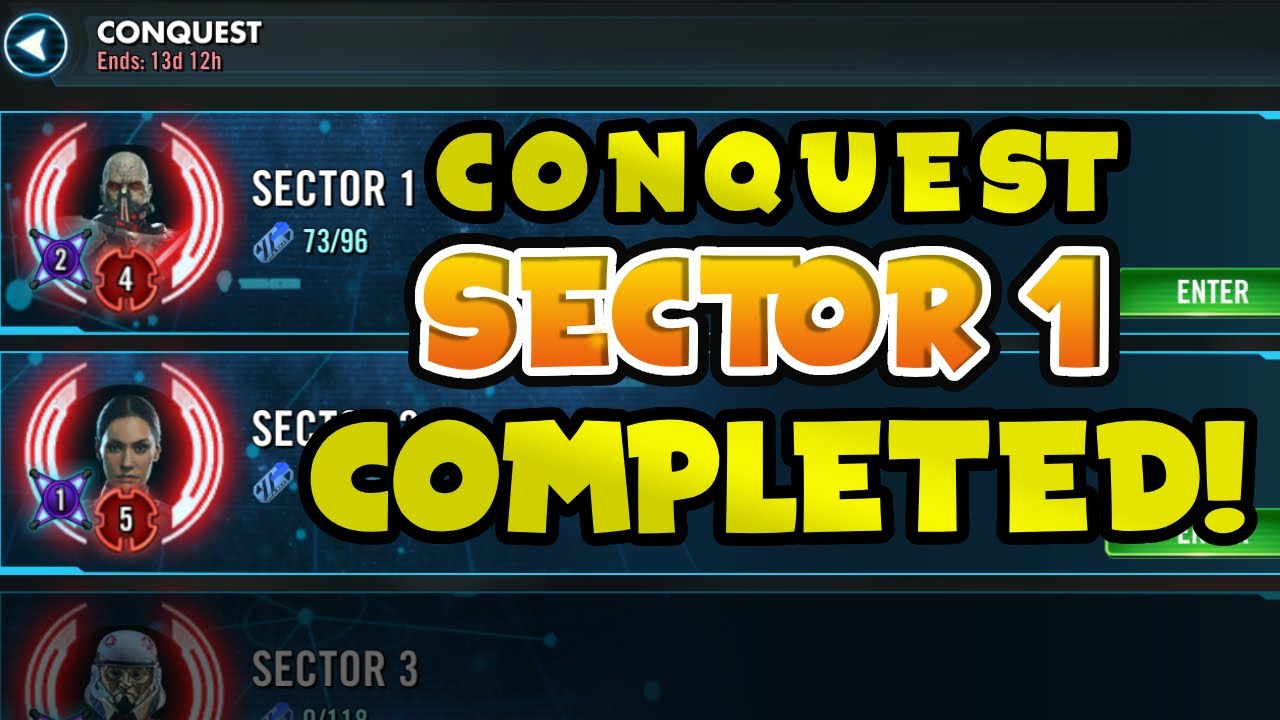 SWGOH CONQUEST SECTOR 1 COMPLETE GUIDE! - YouTube