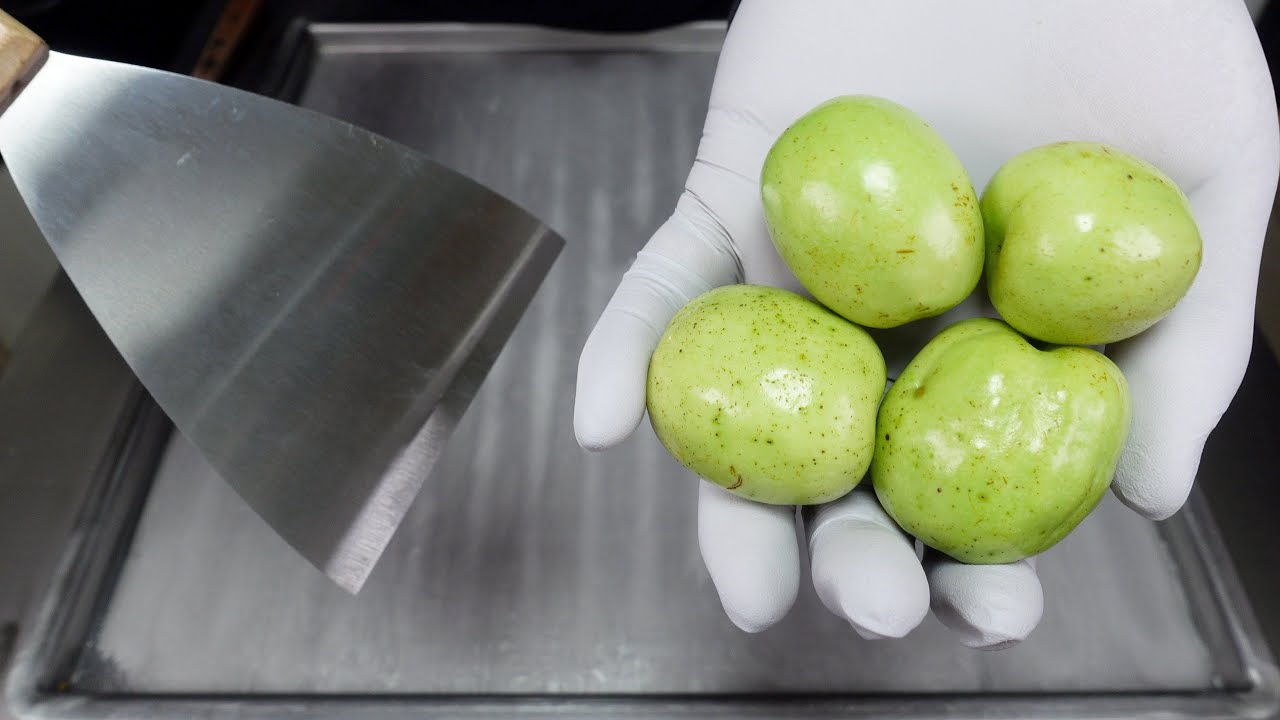 초록 대추로 아이스크림 롤 만들기 / ASMR / Making Ice Cream Rolls made with Green ...