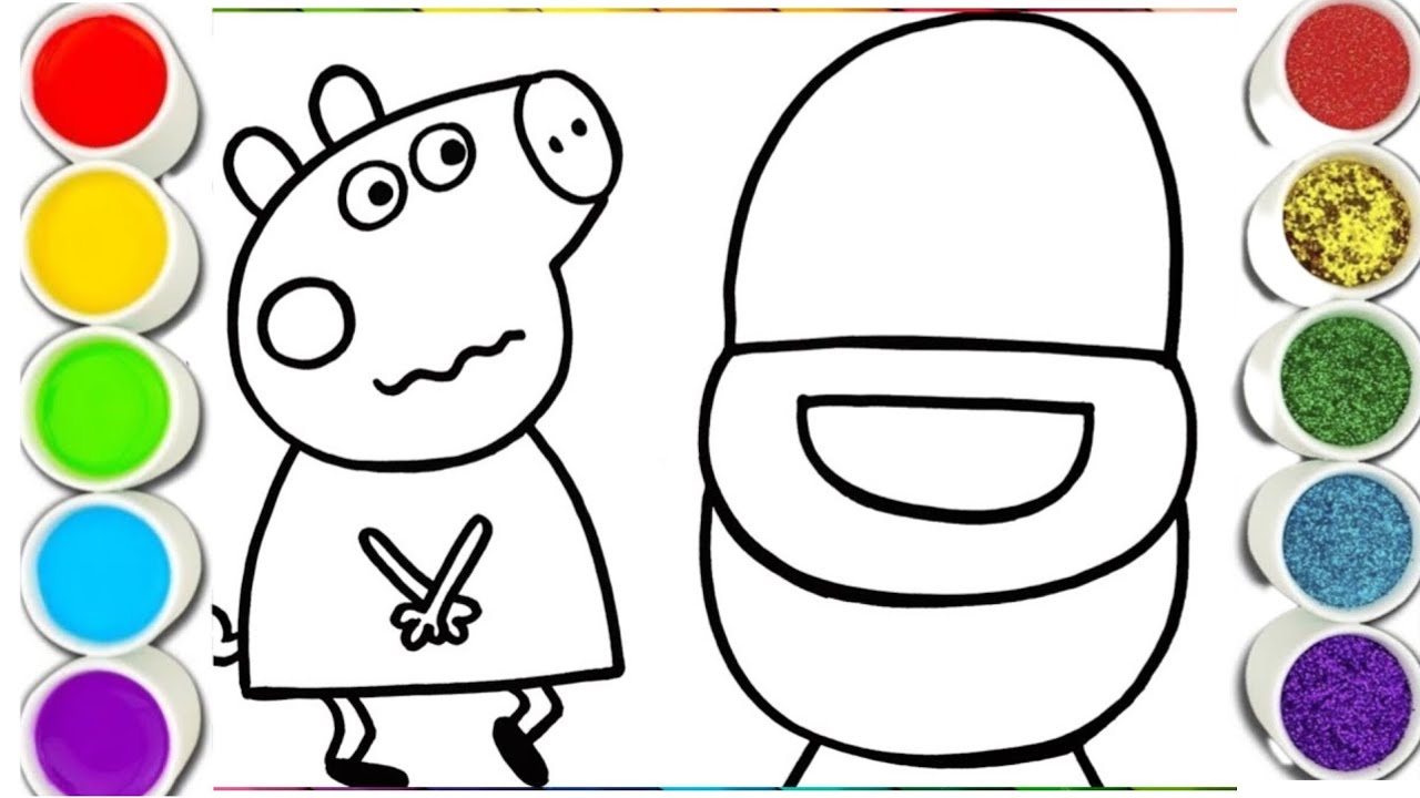 Peppa pig Drawing Colouring for kids & Toddlers, kids Drawing, Kids ...
