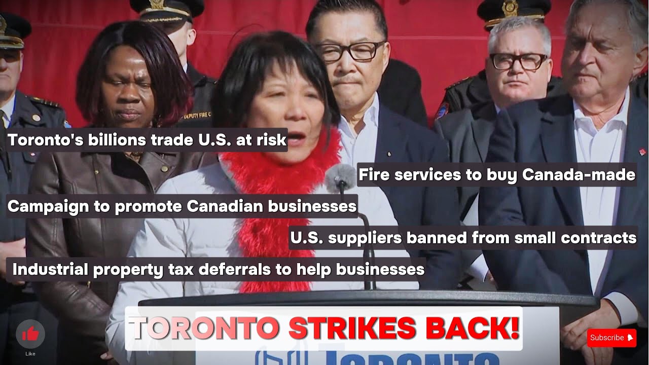 Toronto Mayor Olivia Chow announces response to US tariffs 🇨🇦 - YouTube