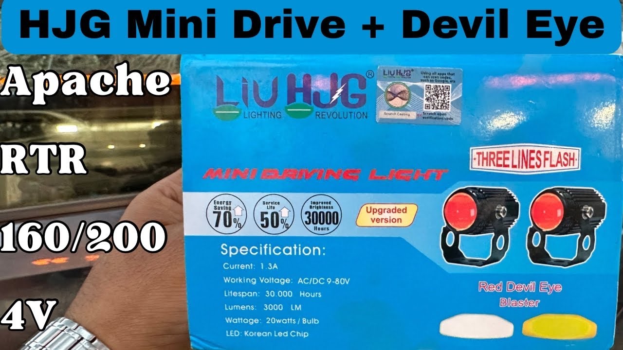 Fog lights for Apache RTR 160 | Hjg Mini driving lights with Devil eye ...